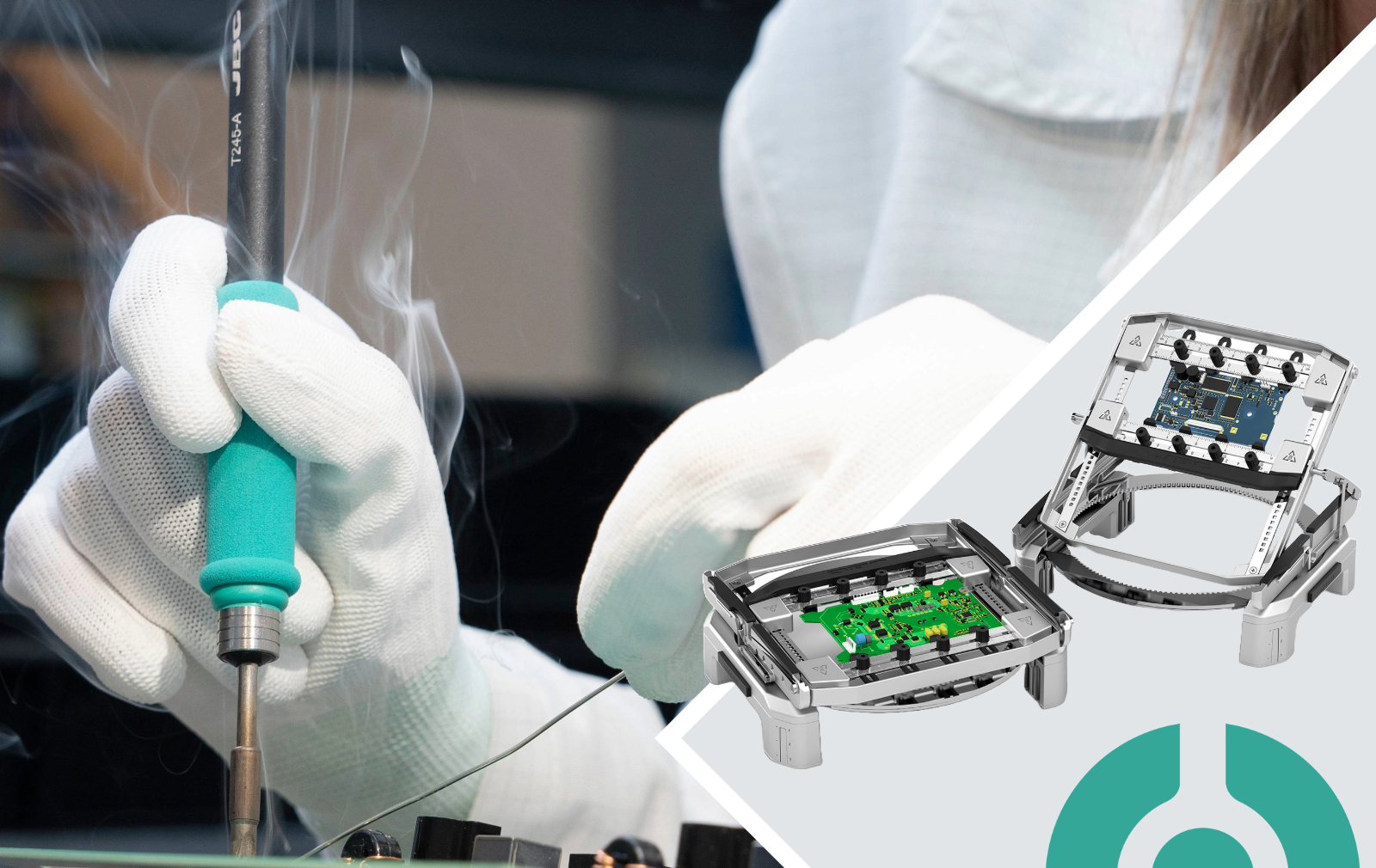 JBC multi-axis rotating PCB soldering stand | CORE-emt A/S